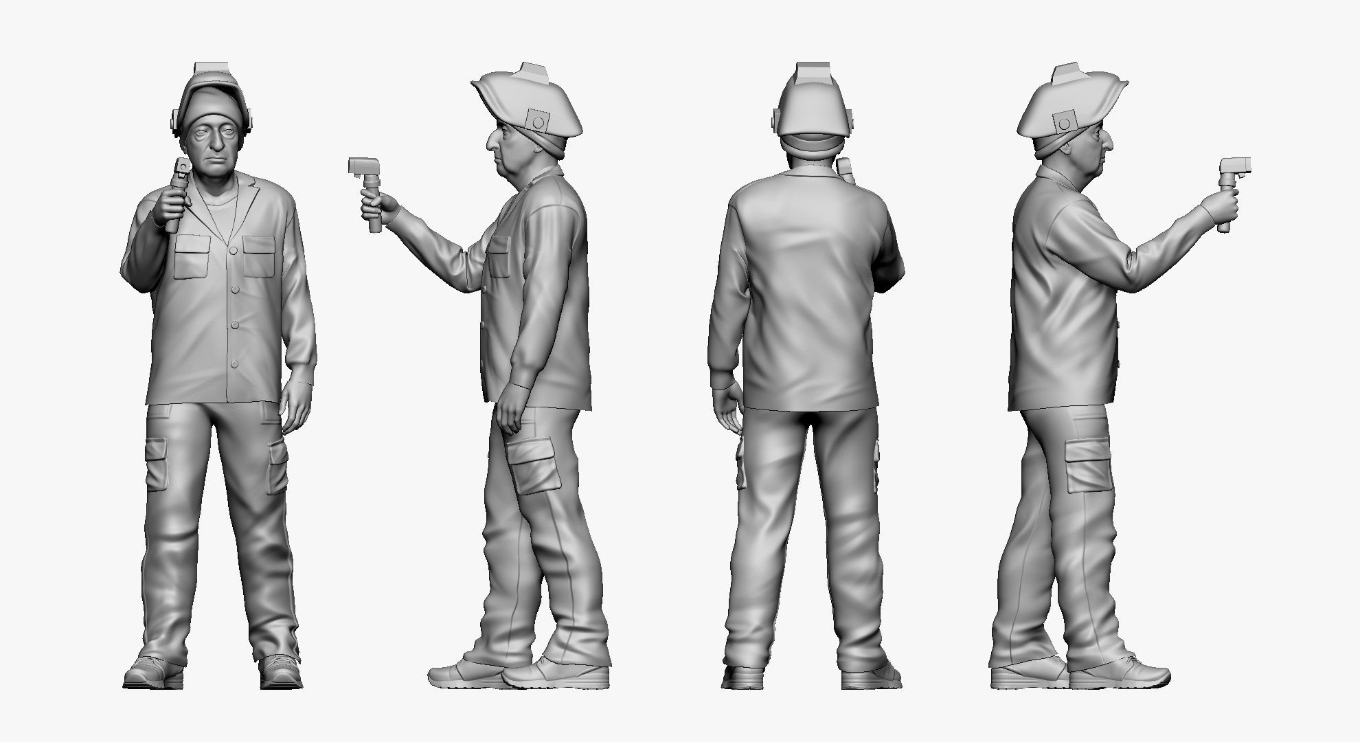 001122 old man welder 3d print ready 3D model 3D printable | CGTrader
