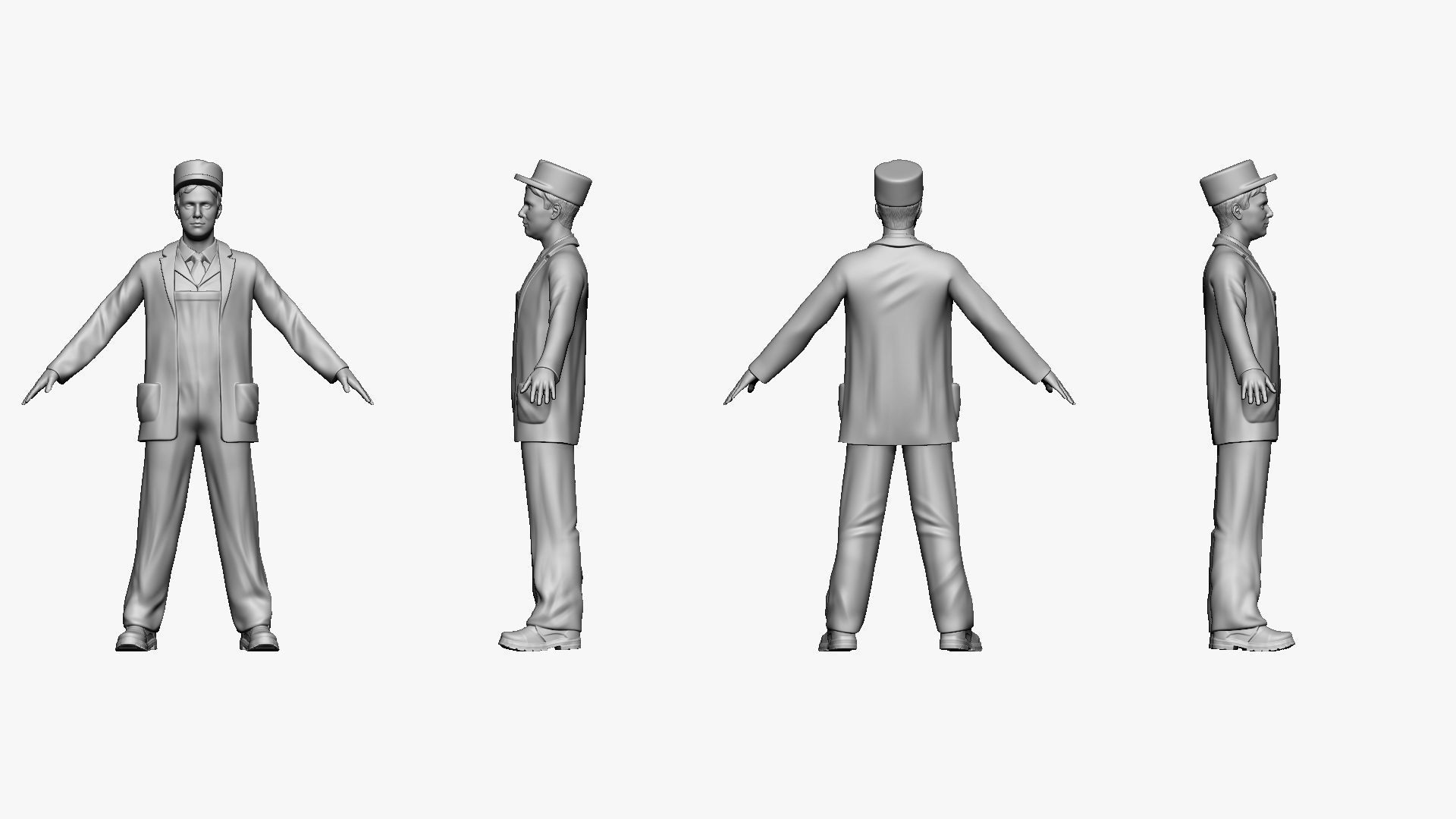 001137 postman in old style 3D model | CGTrader