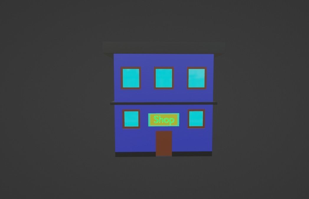 3D model Low-poly 3d shop building VR / AR / low-poly | CGTrader