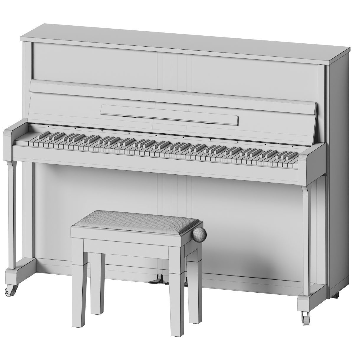 Yamaha b2 PE piano with bench 3D model | CGTrader