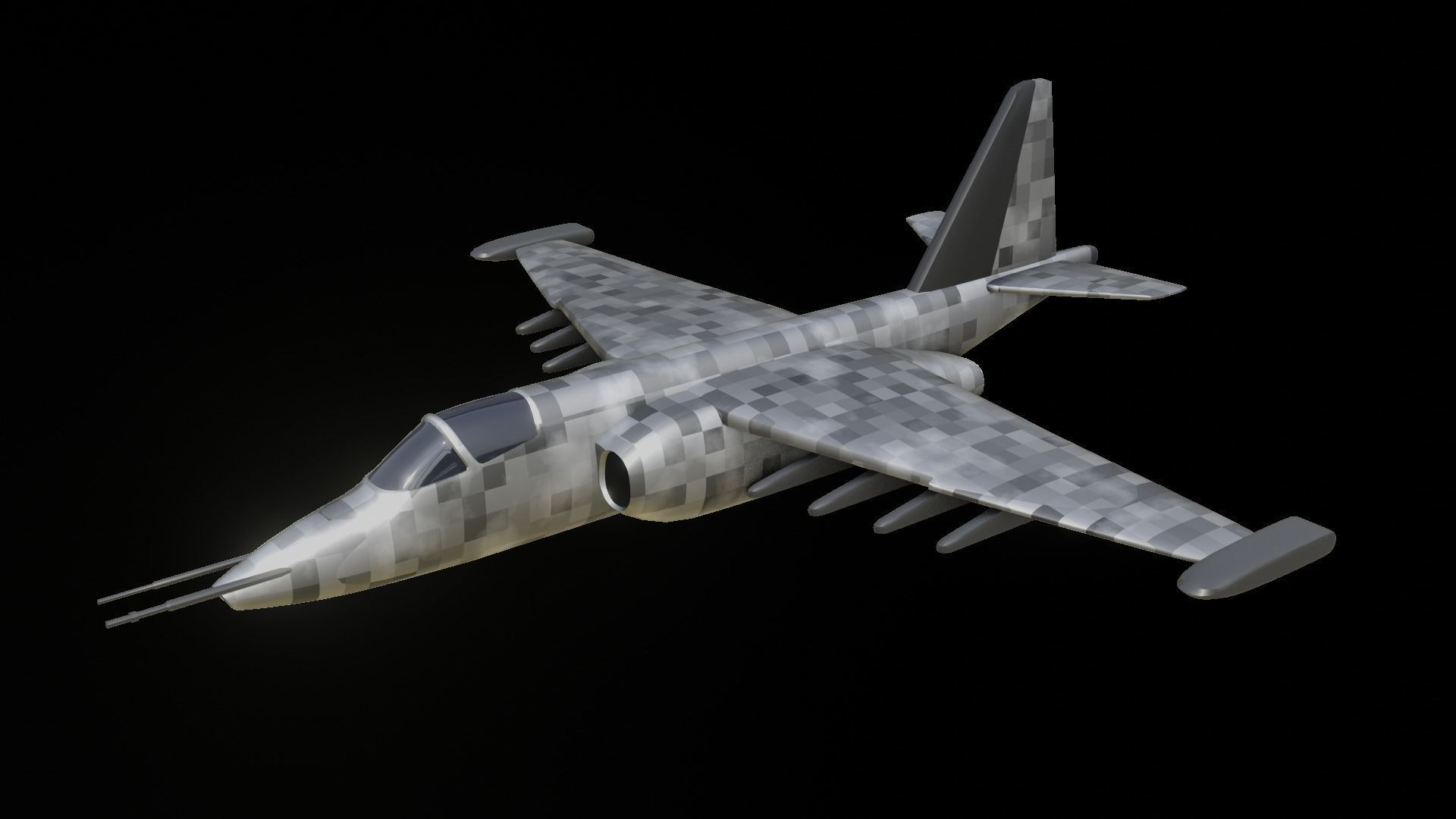 Modern military jet attack aircraft - SU-25 Frogfoot - Grach 3D model ...