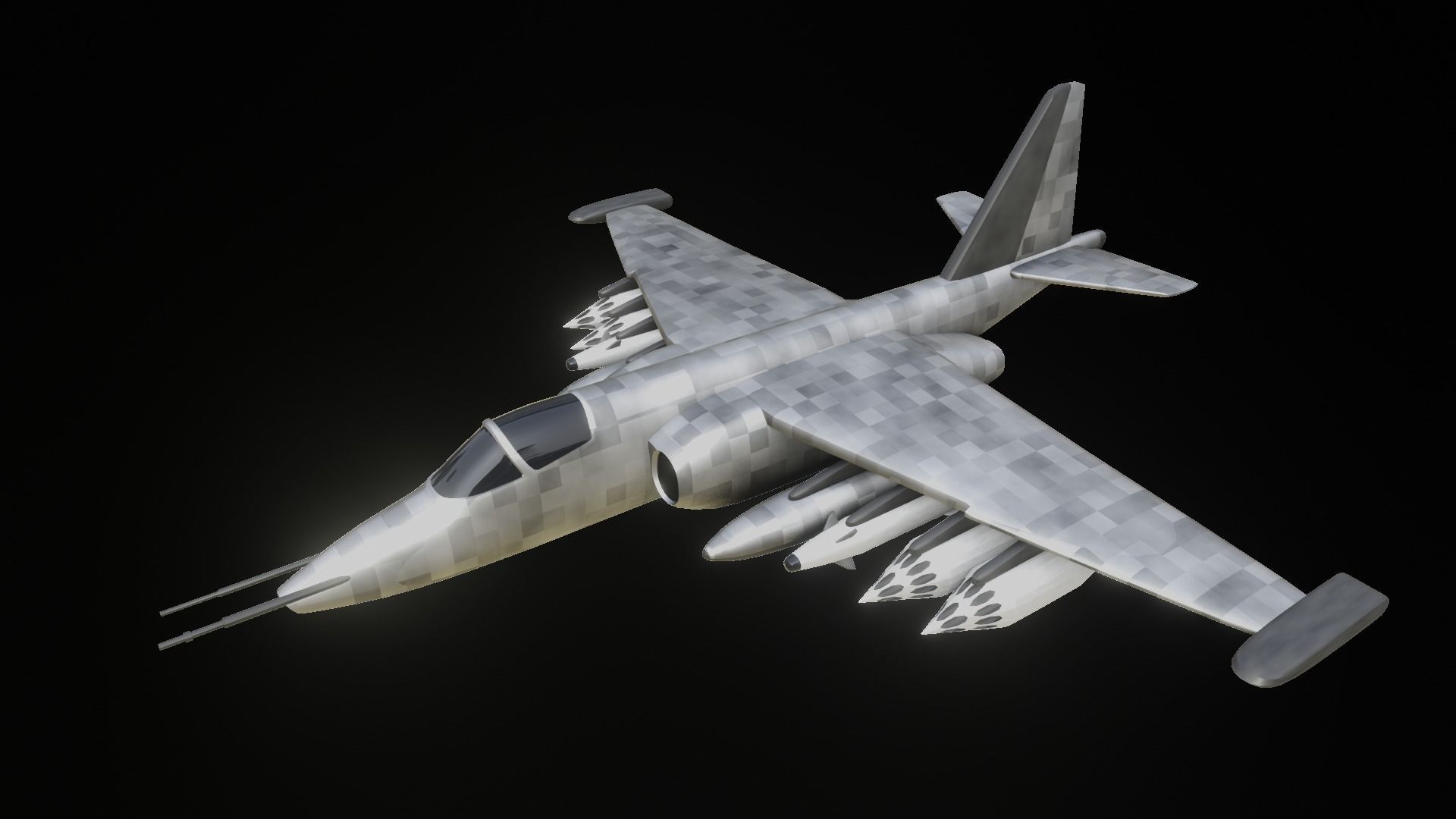 Modern military jet attack aircraft - SU-25 Frogfoot - Grach 3D model ...