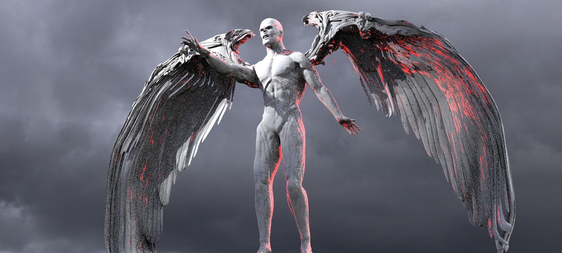 Fallen Angel Arch Dark Lord sculpture 3D model | CGTrader