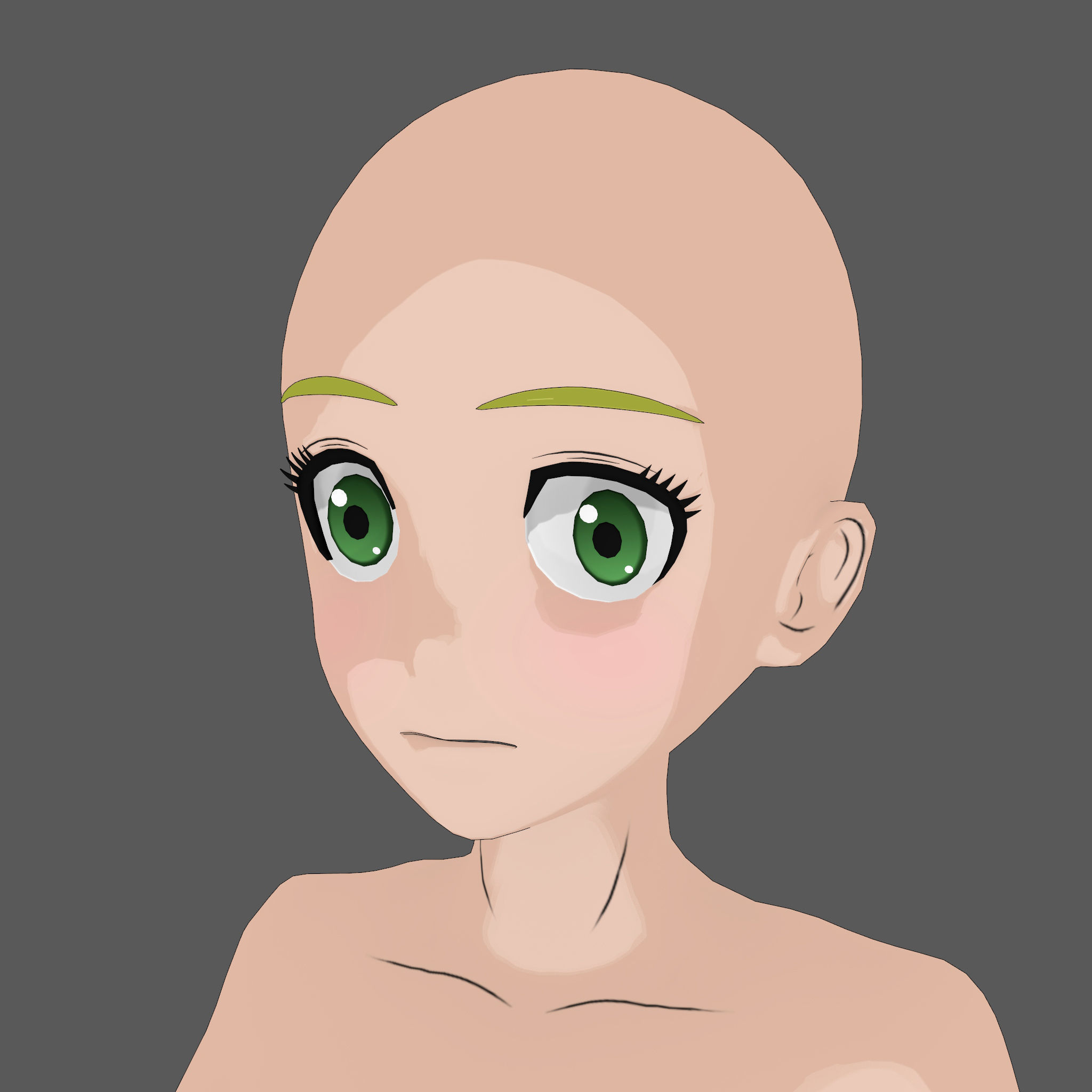 3D model Base Mesh Female Anime Style VR / AR / low-poly | CGTrader
