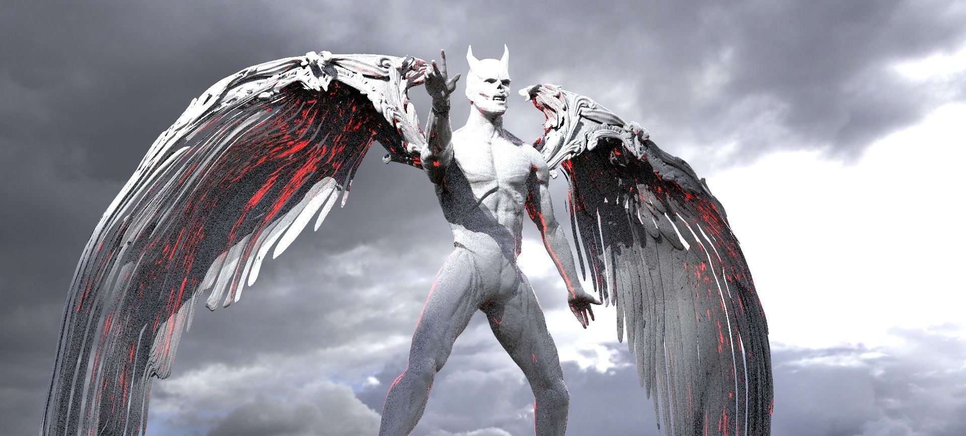 Fallen Angel Arch Dark Lord sculpture 5 3D model | CGTrader