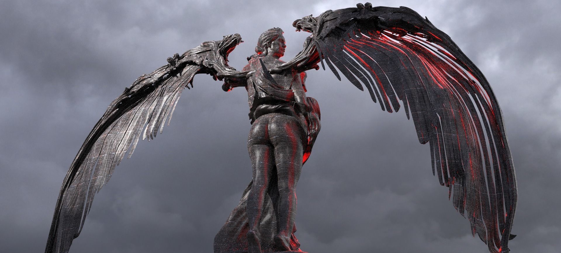 Fallen Angel Female Arch Wings 2 3D model | CGTrader