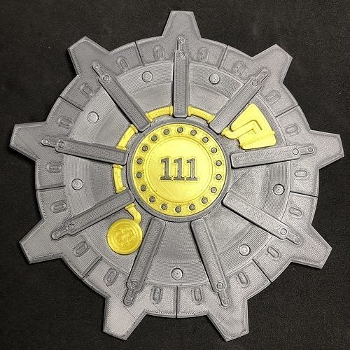 Fallout 111 Vault Door Wall Plaque 3D model 3D printable | CGTrader