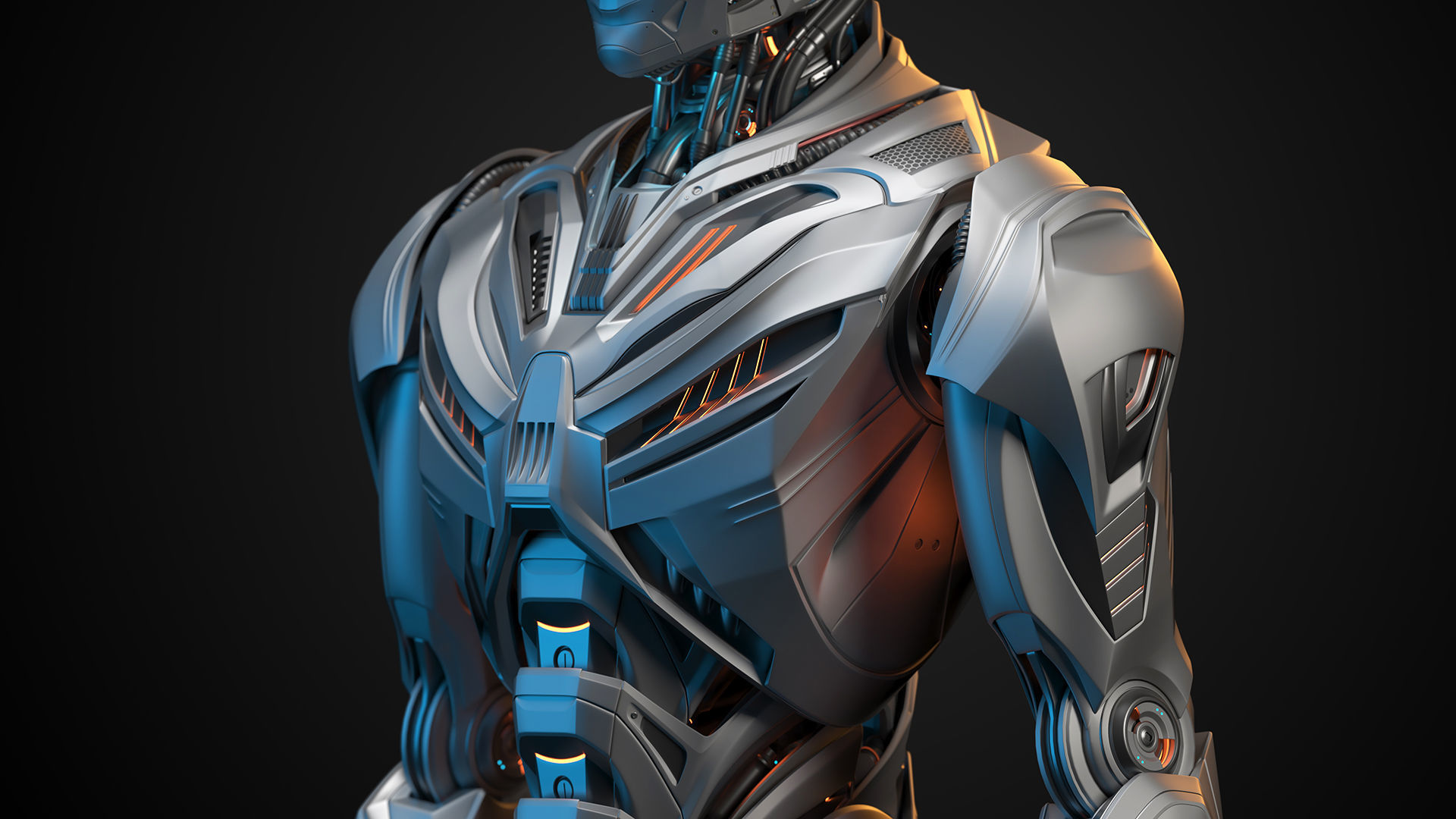 Futuristic Robot Man 3 - Rigged 3D model animated rigged | CGTrader