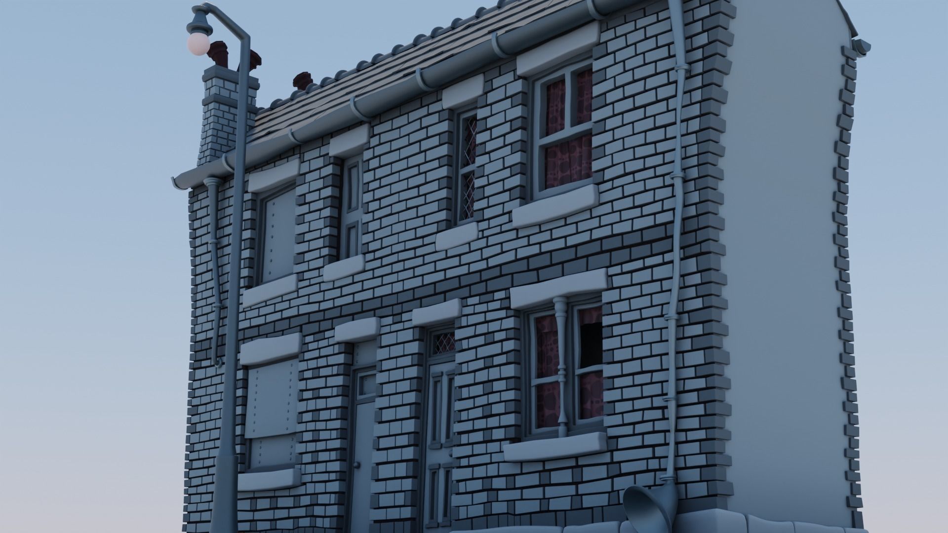 Yorkshire Tenement Cartoon Style 3D model | CGTrader