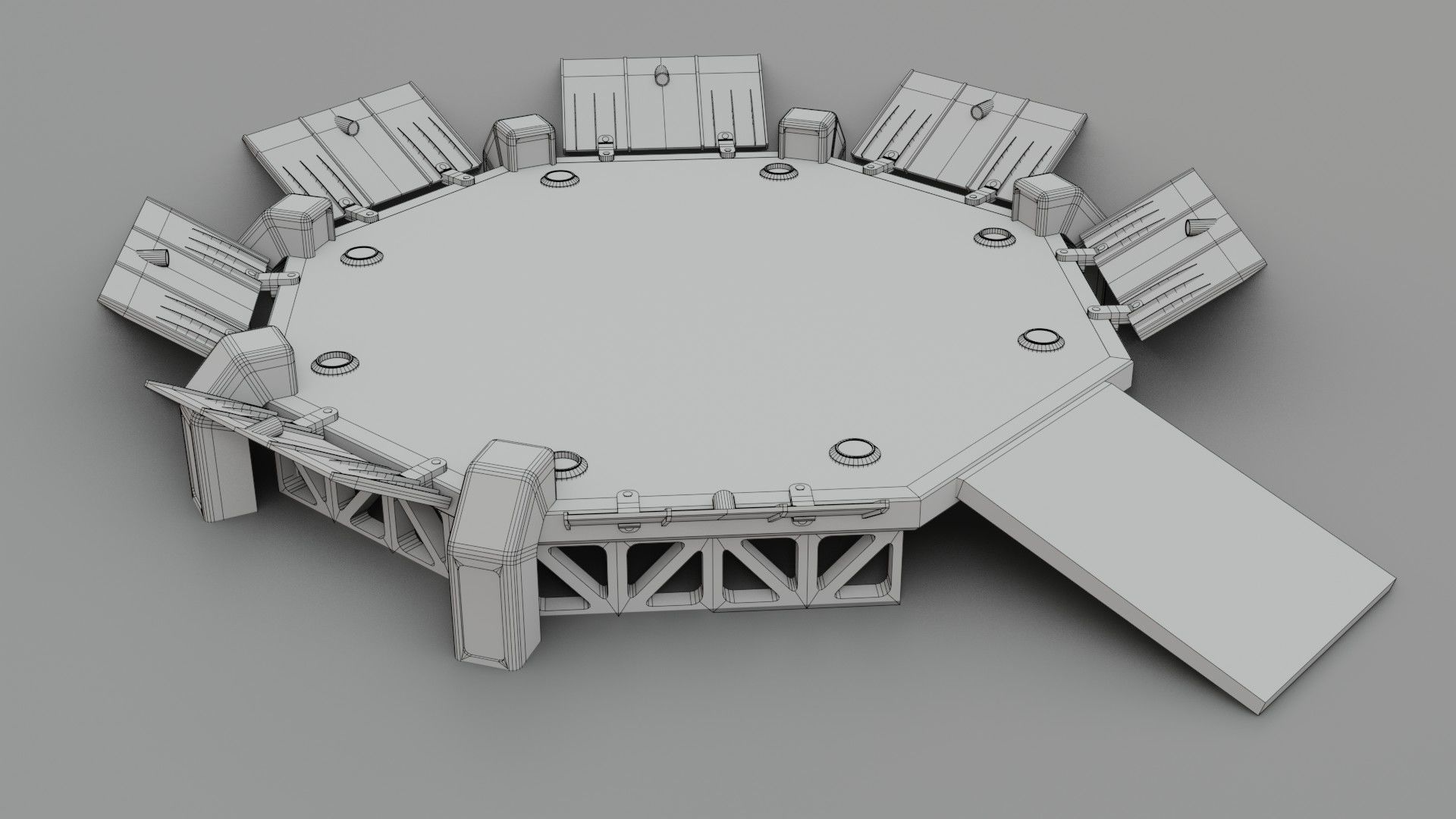 3D model Sci-fi Landing Pad - Low poly - Game ready - PBR VR / AR / low ...