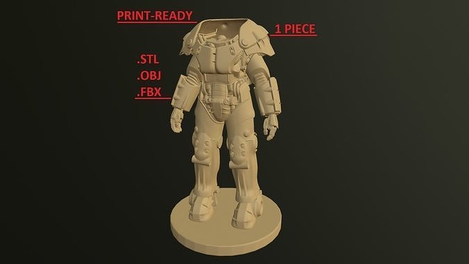 FALLOUT ANCLAVE 4-X-01 POWER ARMOR SCULPTURE 3D model | CGTrader