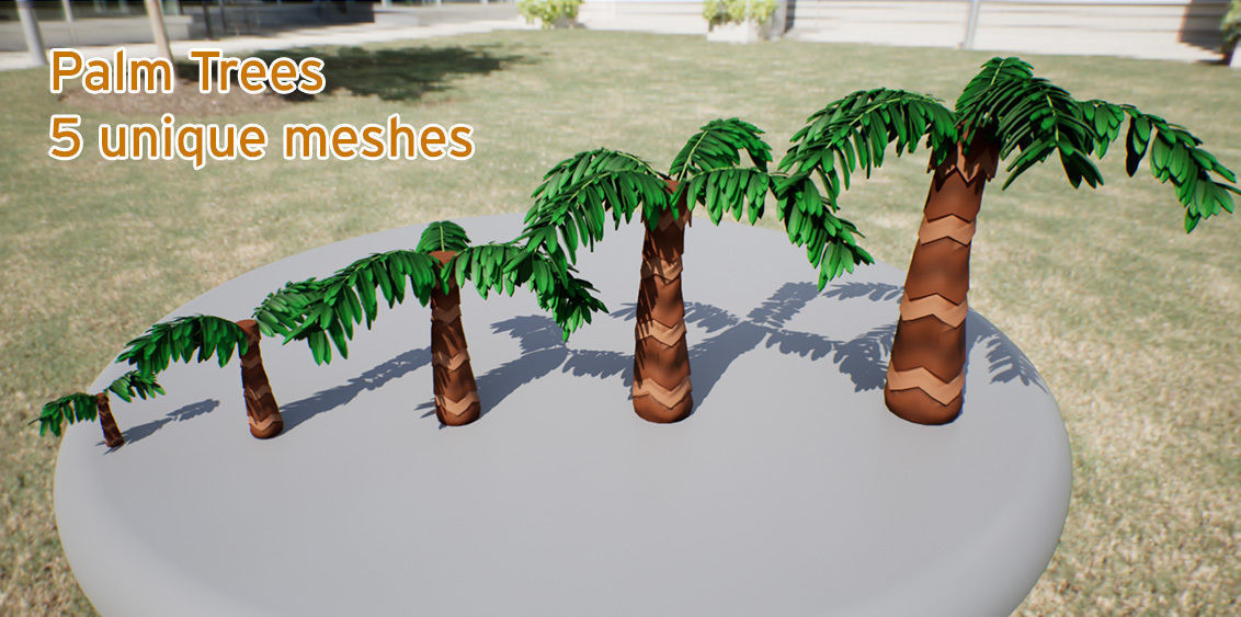 3D model Stylized Palm Tree collection in the Style of Animal Crossing ...