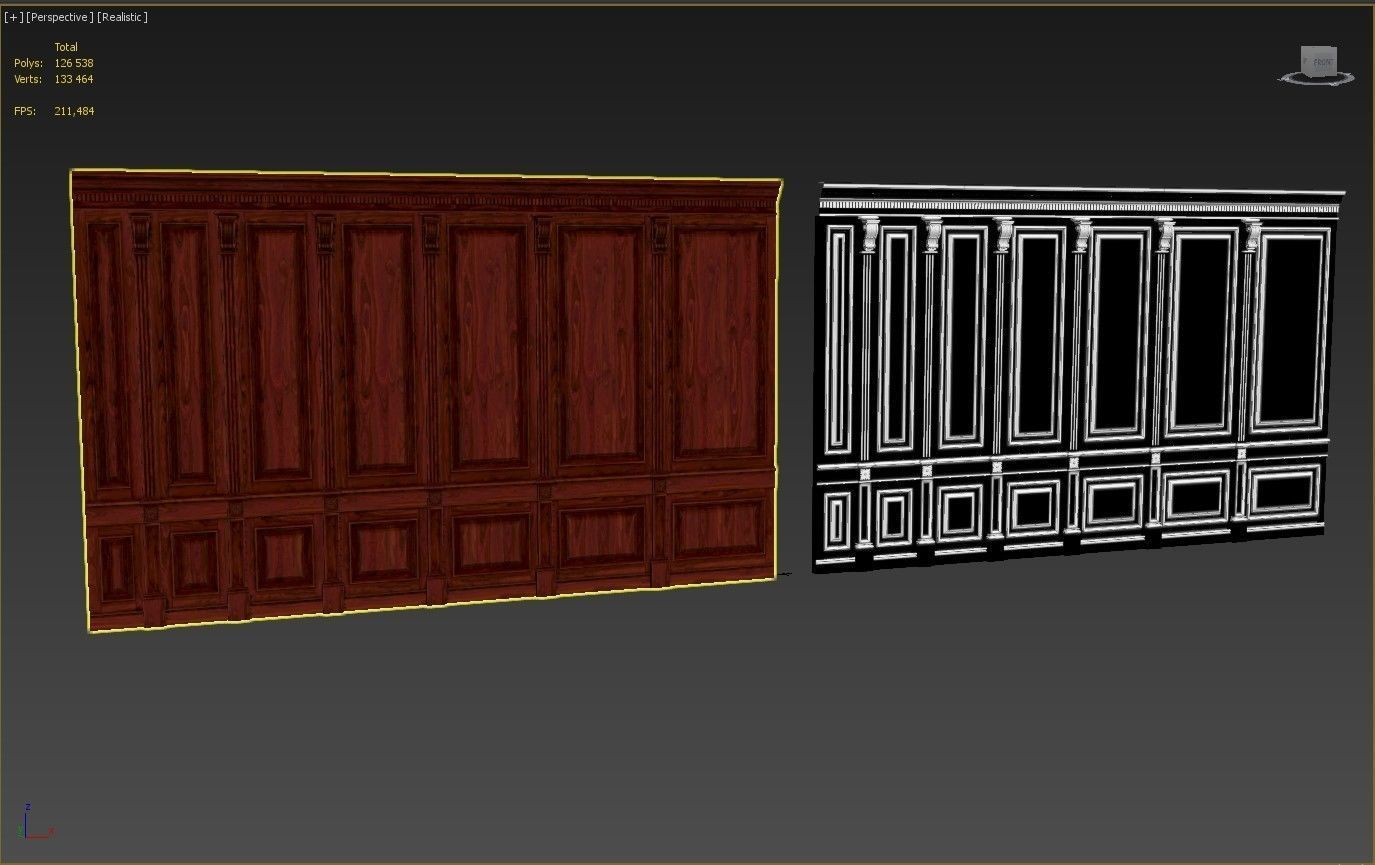 Wooden panel 02 04 3D model | CGTrader