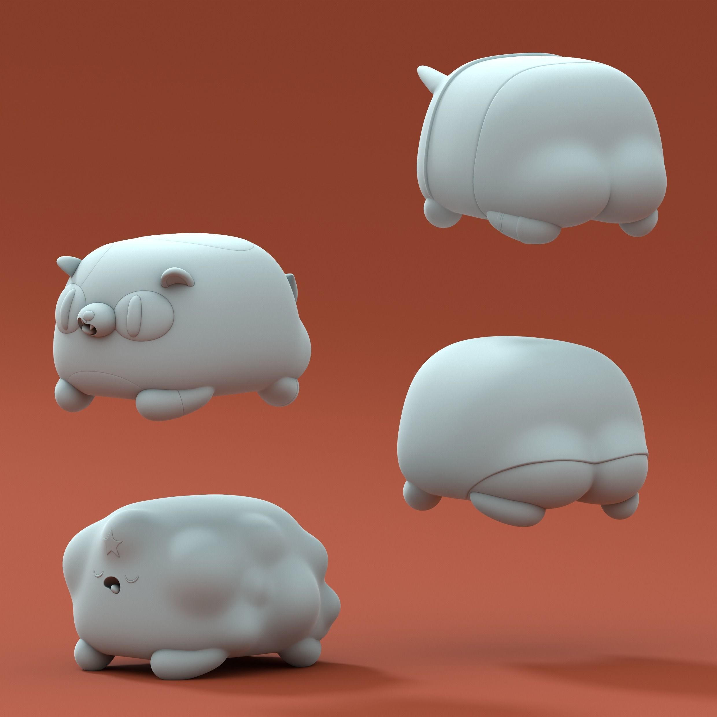 ADVENTURE TIME FANART- FIONNA CAKE LUMPY SPACE PRINCESS GUNTER 3D model ...
