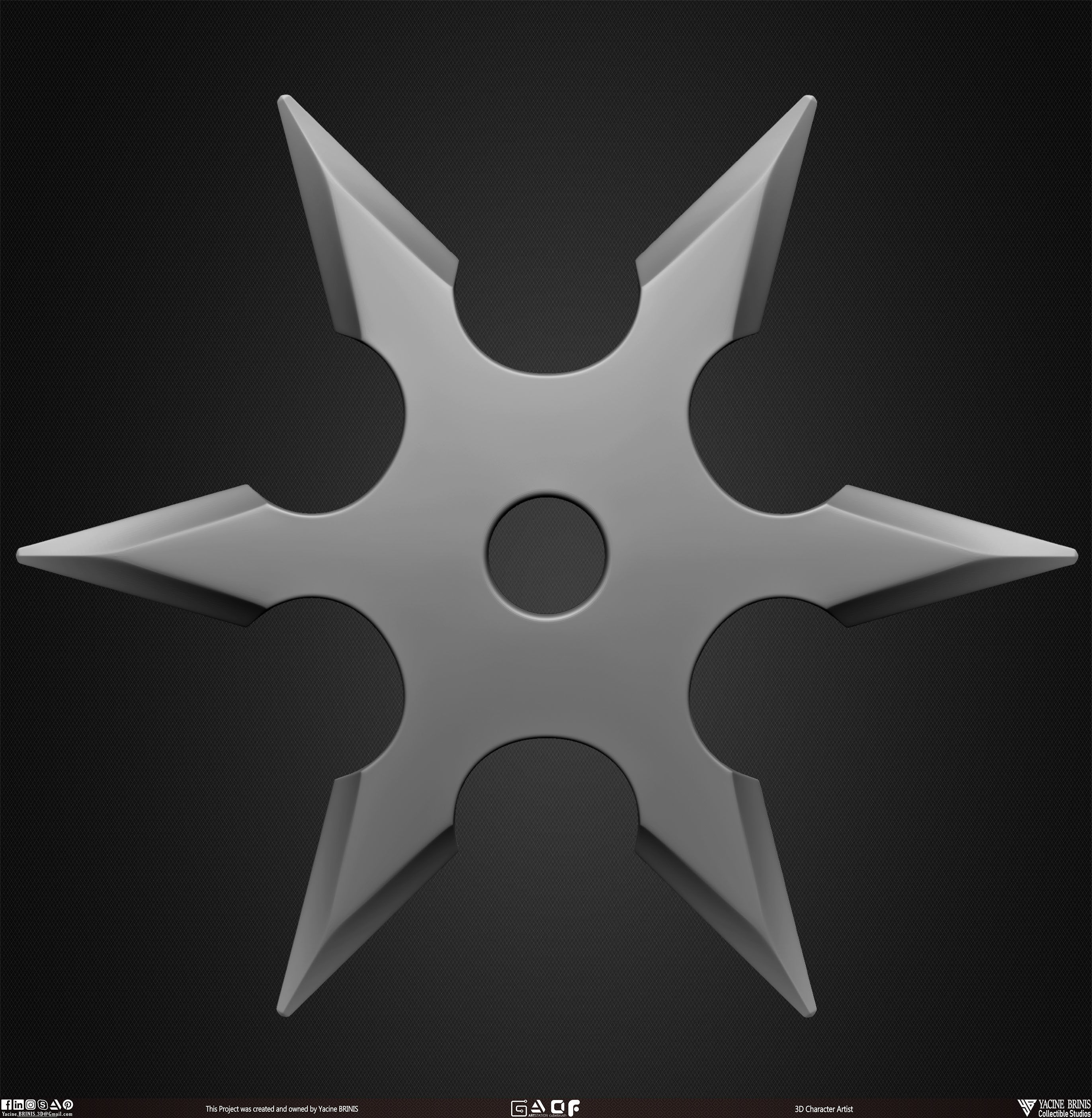 3D model 10 Shuriken Throwing Weapons Pack 01 VR / AR / low-poly | CGTrader