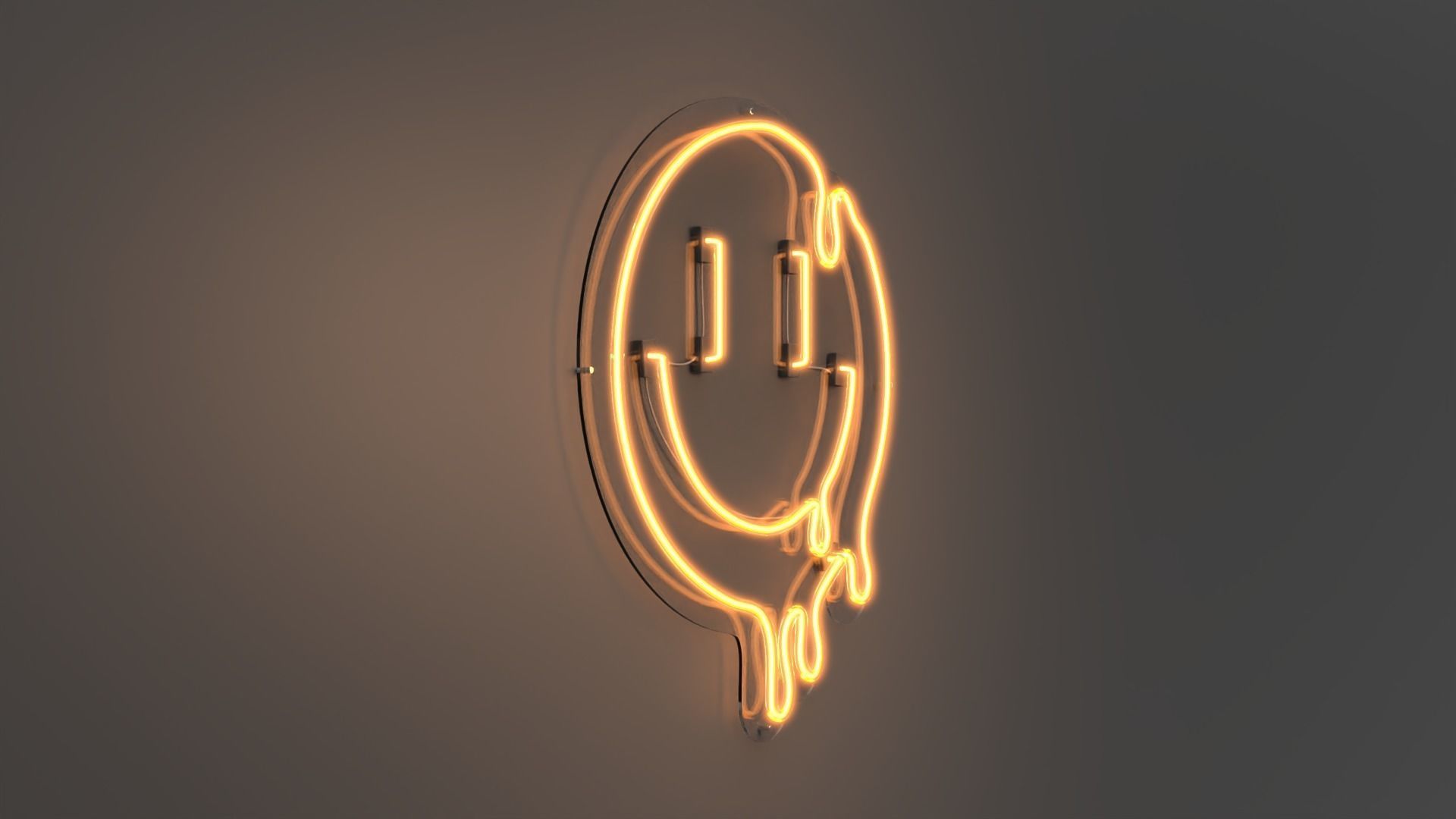 Melting Smiley Face - Neon Sign 3D model | CGTrader
