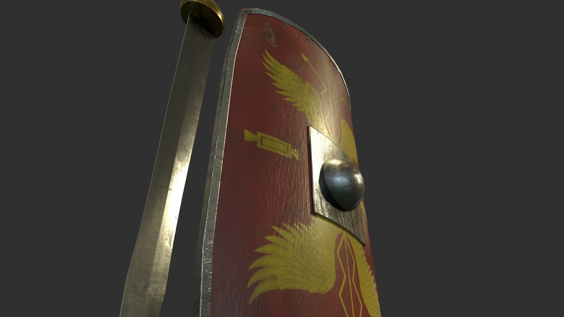 3D model Gladius and Scutum VR / AR / low-poly | CGTrader