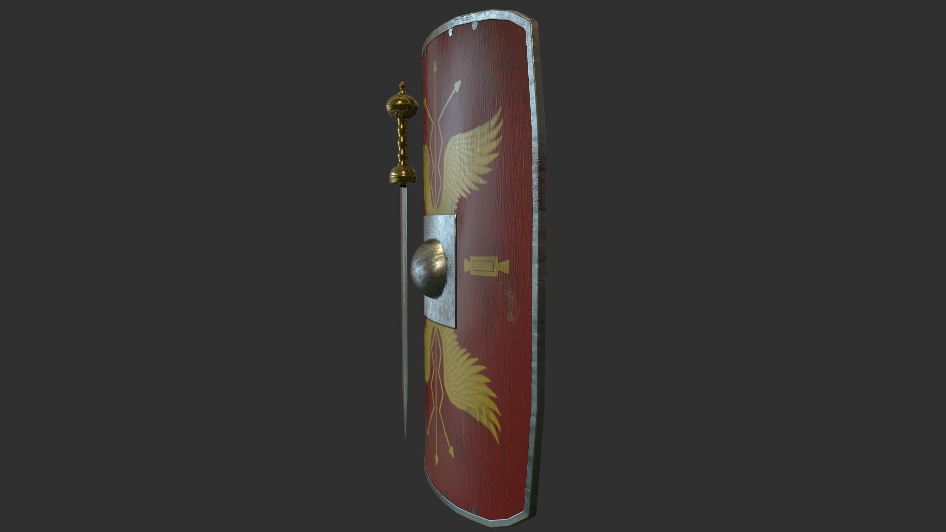 3D model Gladius and Scutum VR / AR / low-poly | CGTrader