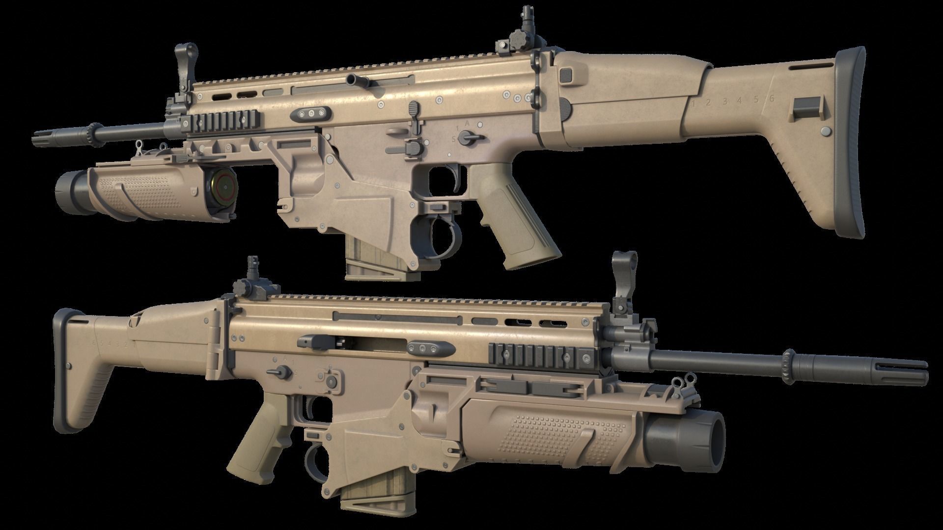 3D model Fn Scar H mk17 VR / AR / low-poly | CGTrader