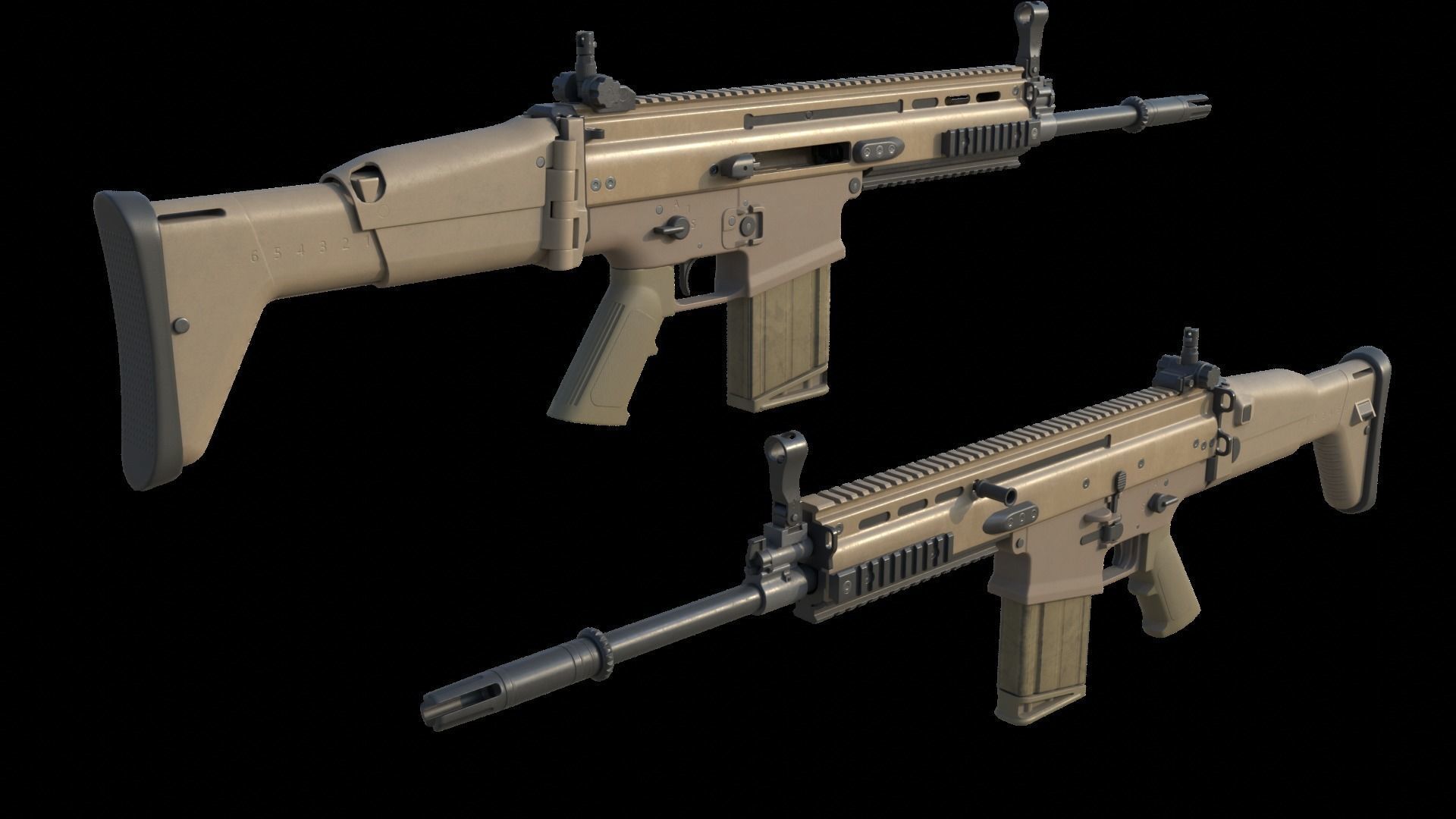 3D model Fn Scar H mk17 VR / AR / low-poly | CGTrader