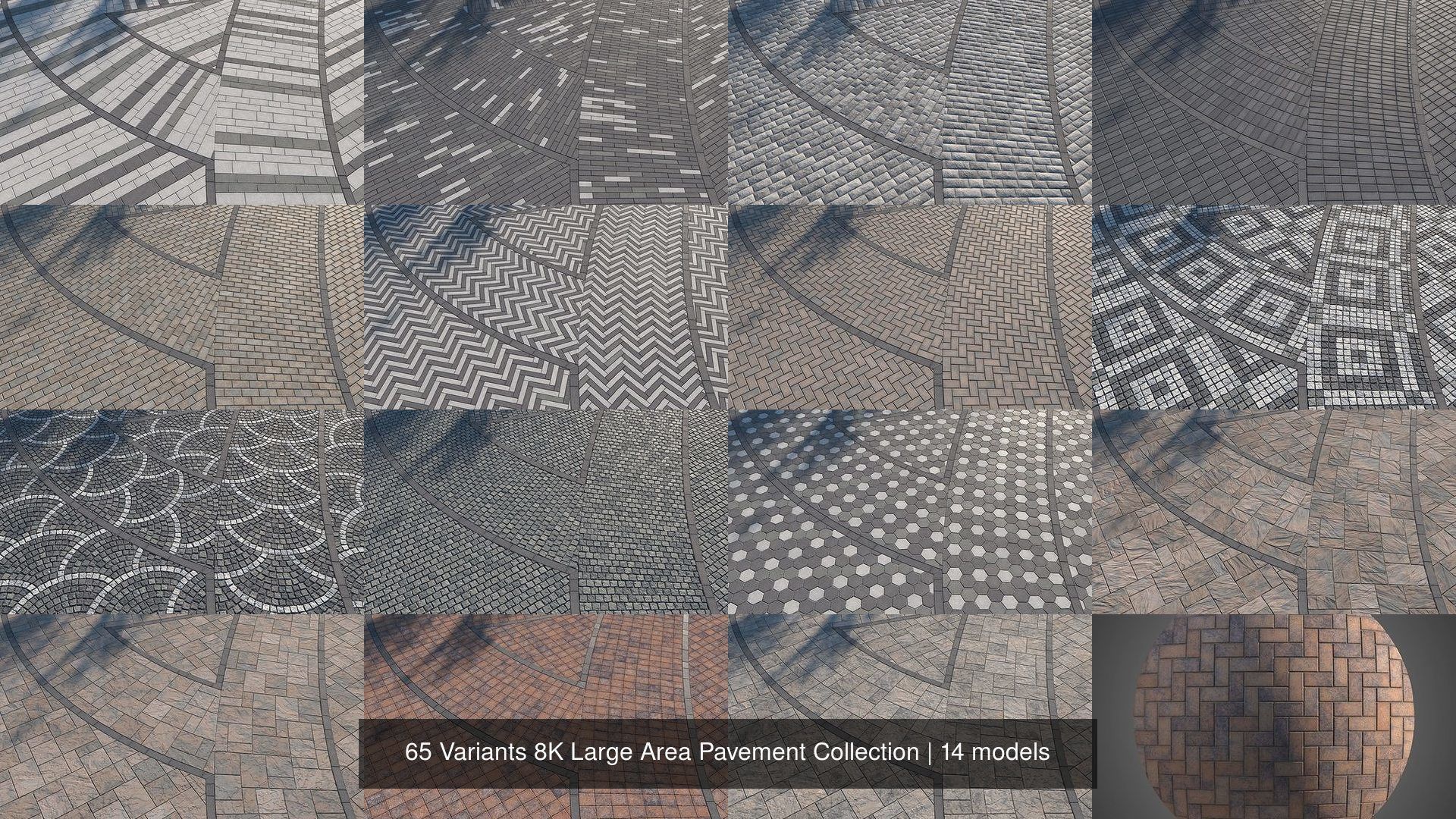 65 Variants 8K Large Area Pavement Collection VR / AR / low-poly | CGTrader