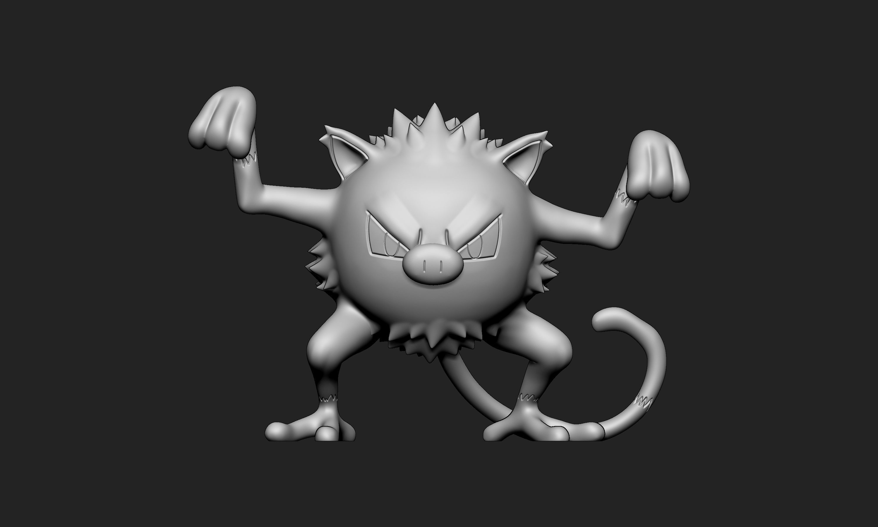 Pokemon - Mankey and Primeape with 2 poses each 3D model 3D printable ...