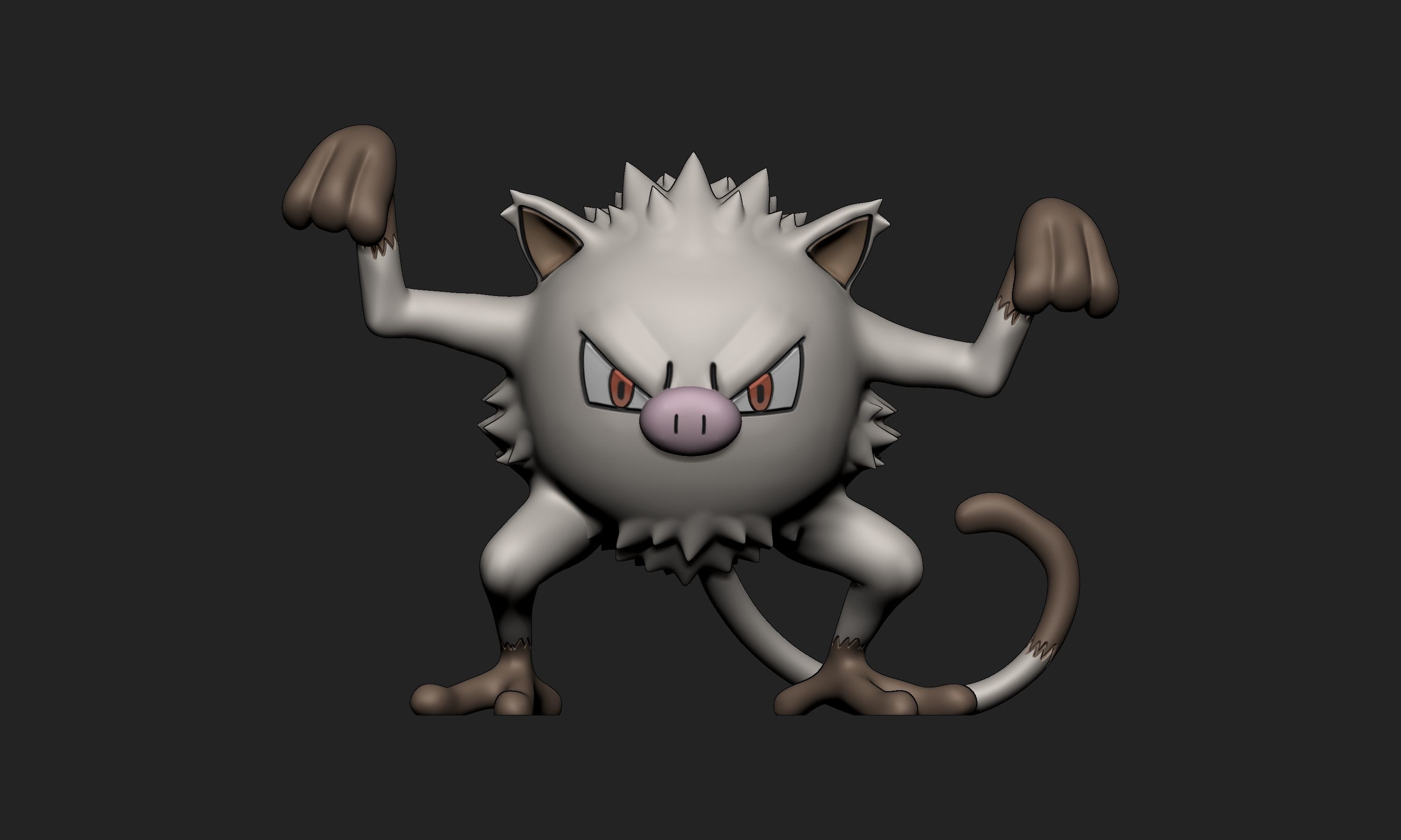 Pokemon - Mankey and Primeape with 2 poses each 3D model 3D printable ...