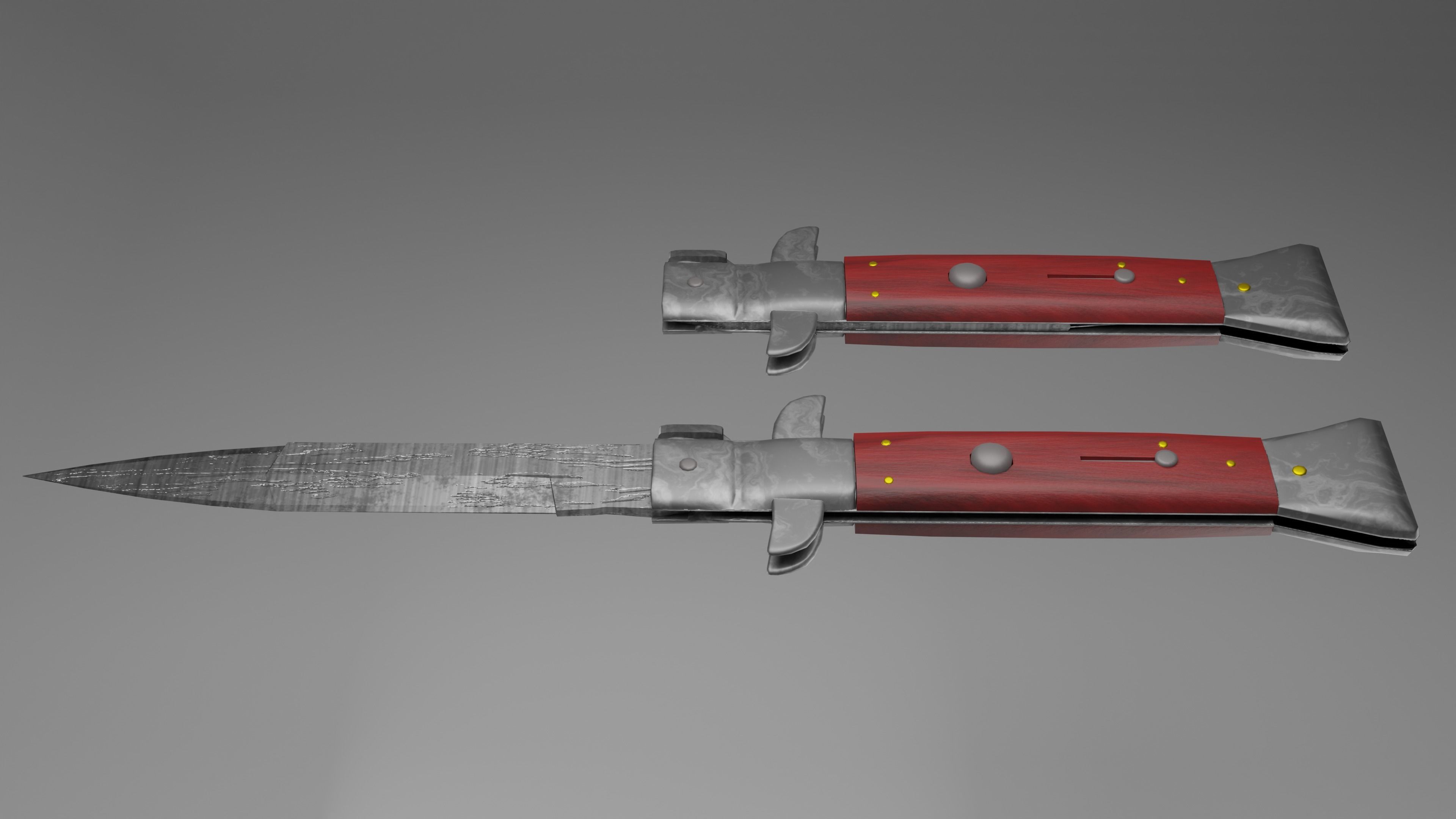 Stiletto Switchblade Lowpoly Knife free VR / AR / low-poly 3D model ...