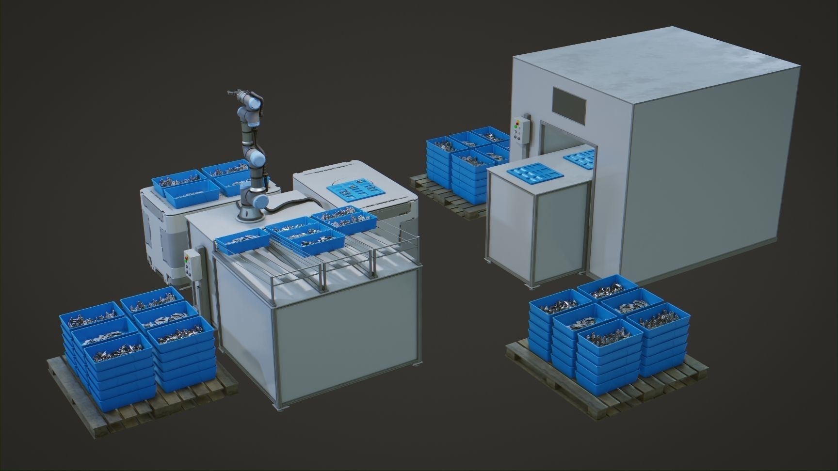 3D model Industrial Packing Machine Collection VR / AR / low-poly ...