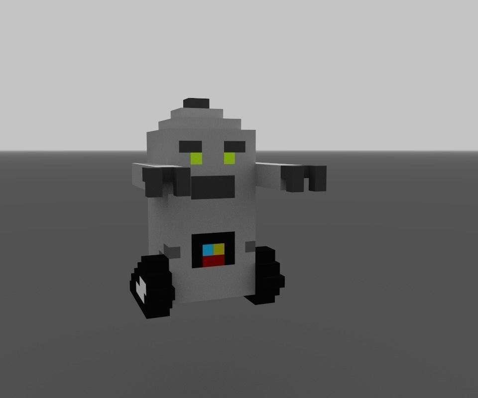3D model Simple voxel 3D robot VR / AR / low-poly | CGTrader