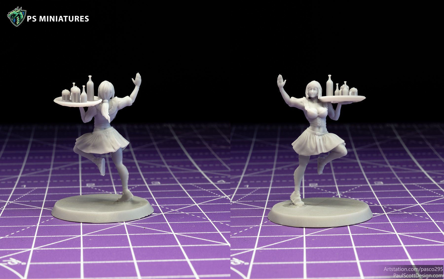 Human Barmaid 01 2 Variants and Pinup 3D model 3D printable | CGTrader