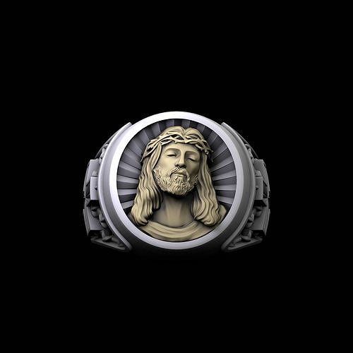 Finger Ring with Jesus 2 3D model 3D printable | CGTrader