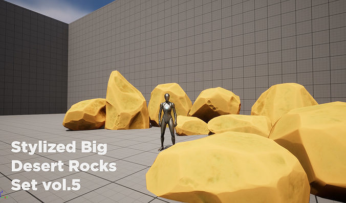 3D model Stylized Big-Size Desert Rocks Set vol 05 VR / AR / low-poly ...