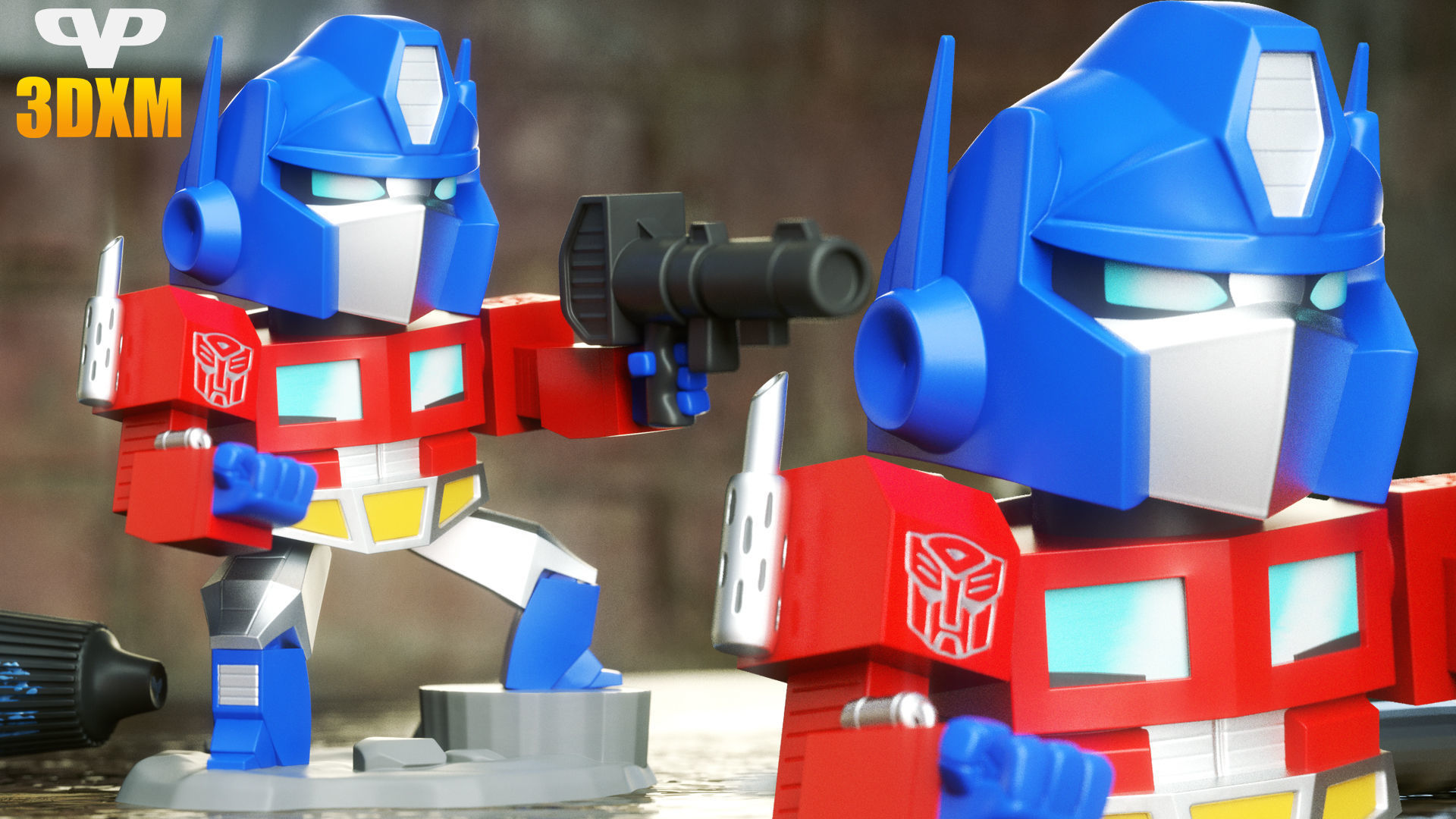 Optimus Prime Chibi STL for 3D Printing ChibiSTL 3DXM 3D model 3D ...