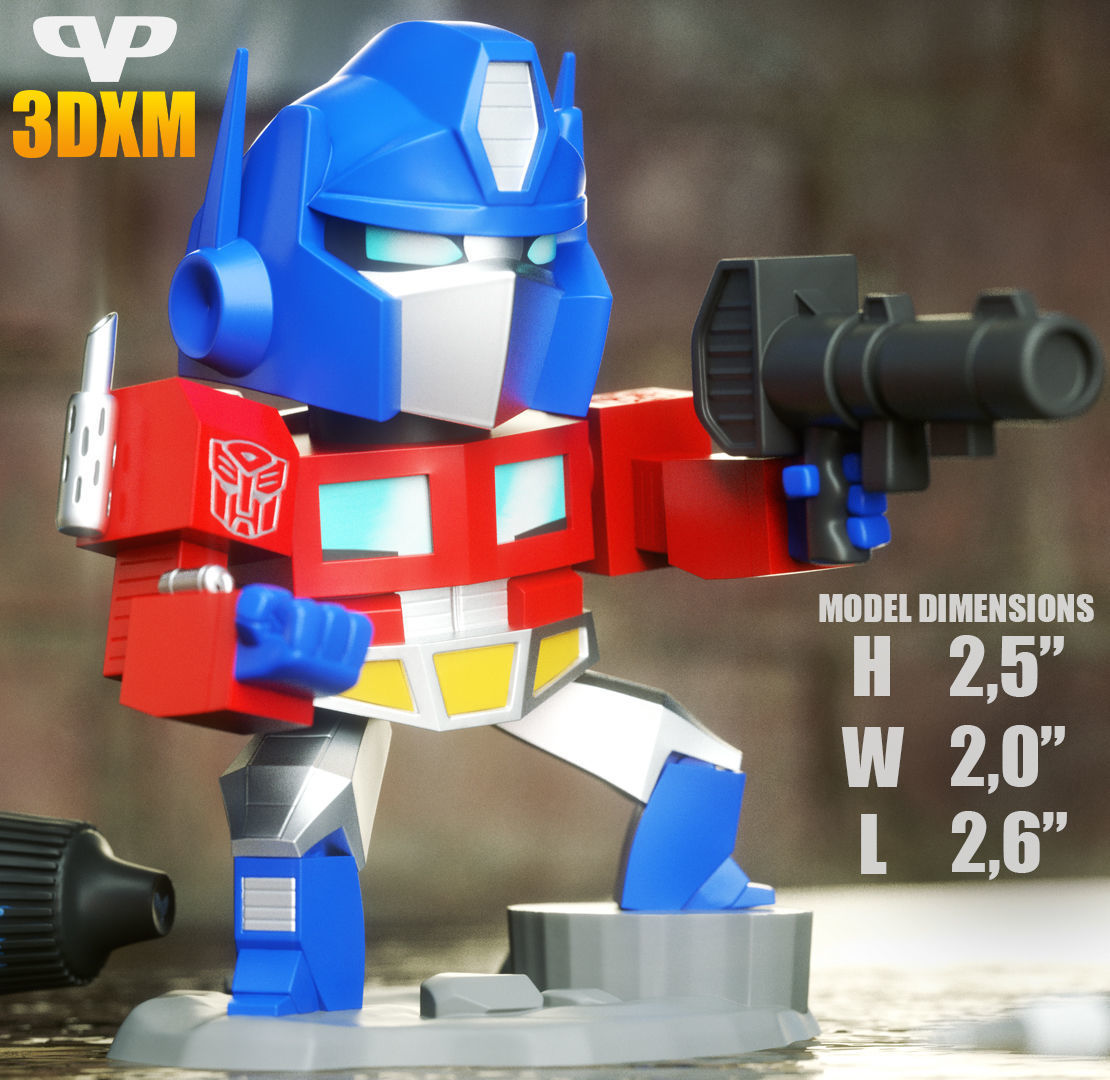 Optimus Prime Chibi STL for 3D Printing ChibiSTL 3DXM 3D model 3D ...