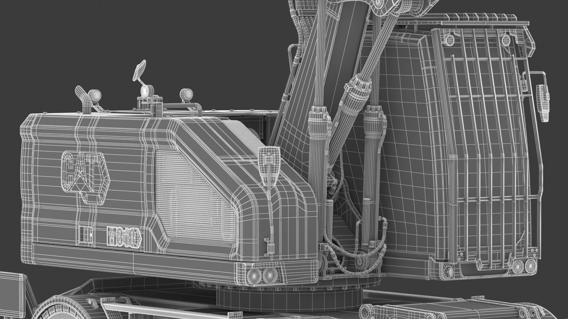 CAT M318 Wheel Excavator 3D model | CGTrader