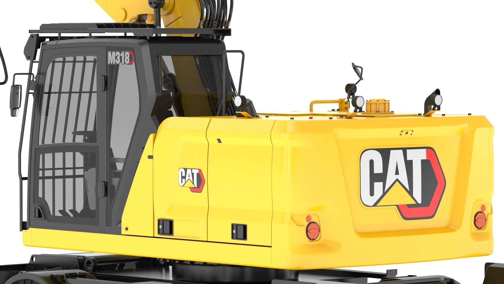 CAT M318 Wheel Excavator 3D model | CGTrader