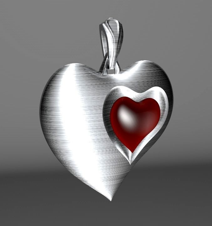 Heart Pendant 3D model 3D model 3D printable | CGTrader
