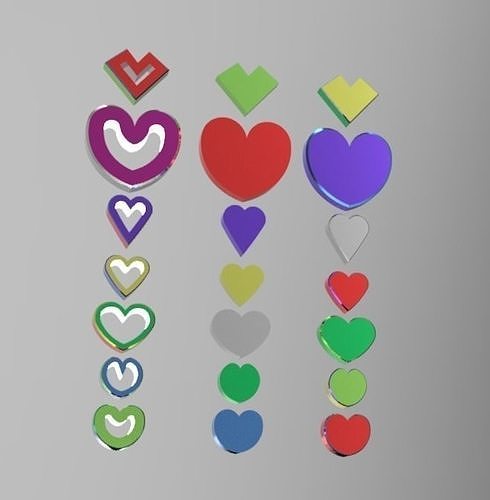Hart shapes 3D model rigged | CGTrader