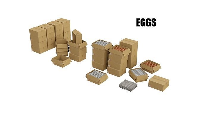 3D model Egg box - supermarket VR / AR / low-poly | CGTrader