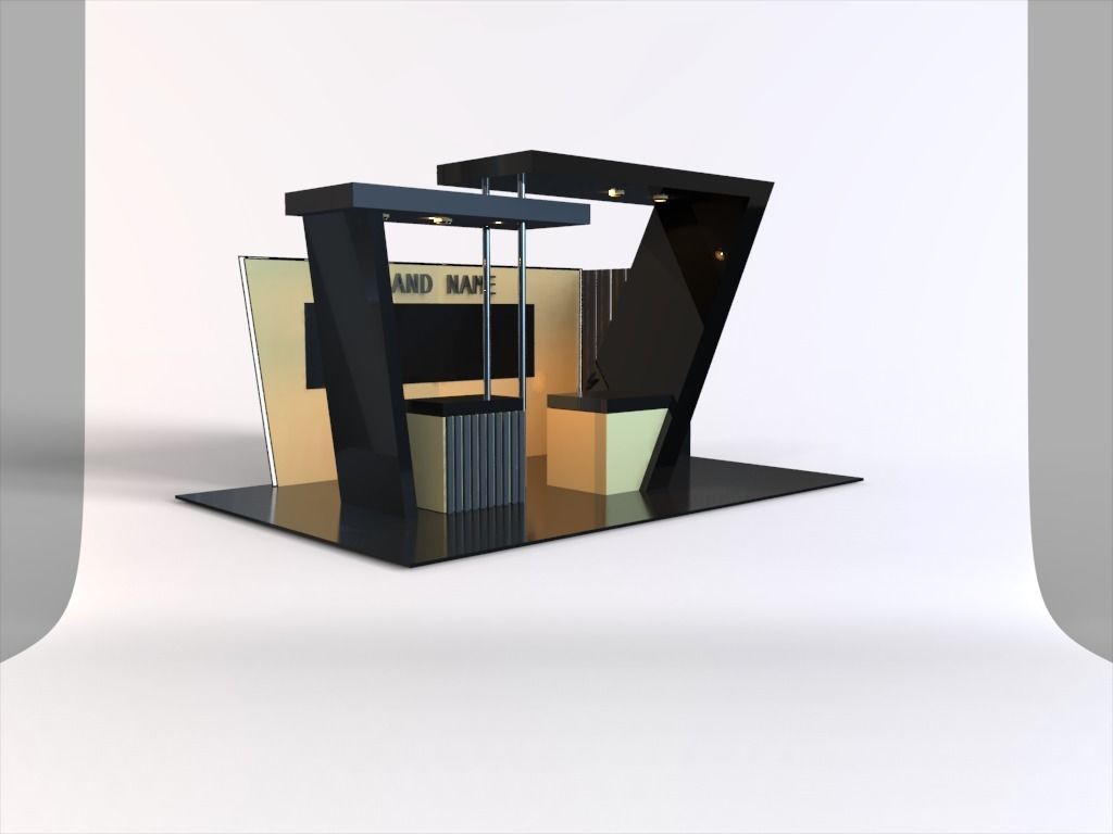 generic booth stand exhibition design 3D model | CGTrader