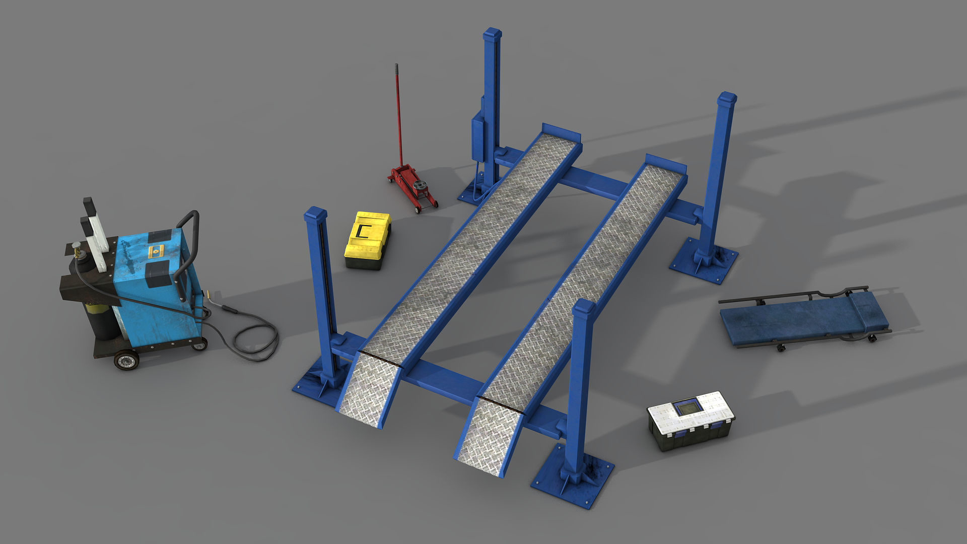 3D model Auto Repair Shop Lowpoly Car Service 3D Models Collection VR ...