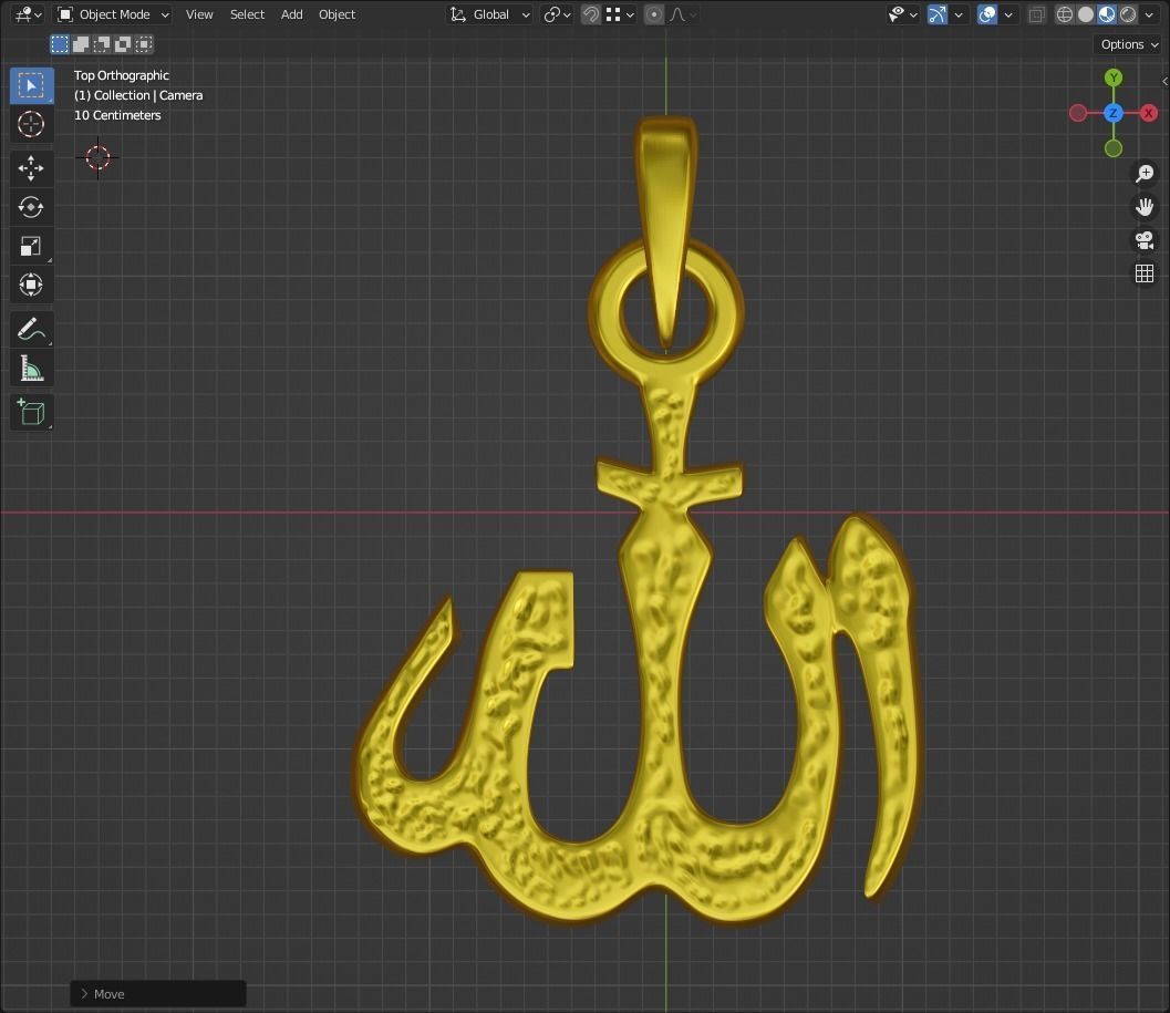 Pendant AllAH 3D model 3D printable | CGTrader