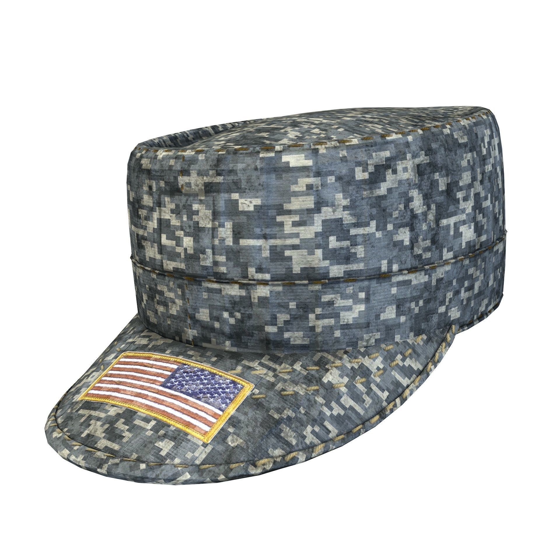 3D model US Army Patrol Cap Digital Camouflage Hat VR / AR / low-poly ...