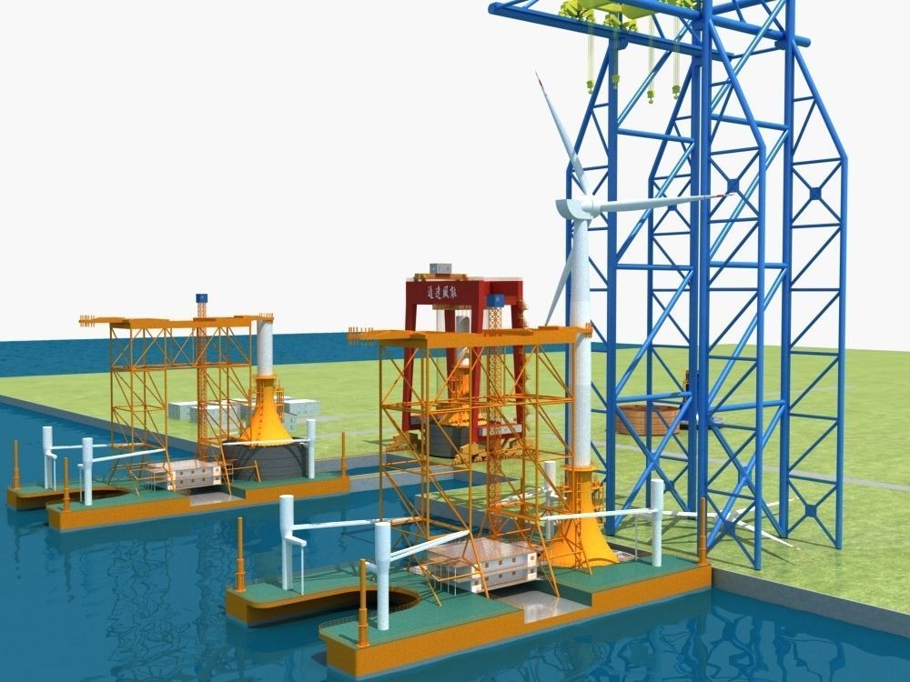 Offshore Wind Power Station 3D model | CGTrader