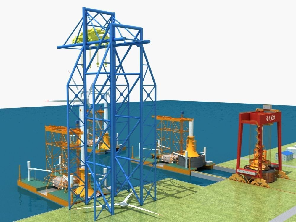 Offshore Wind Power Station 3D model | CGTrader
