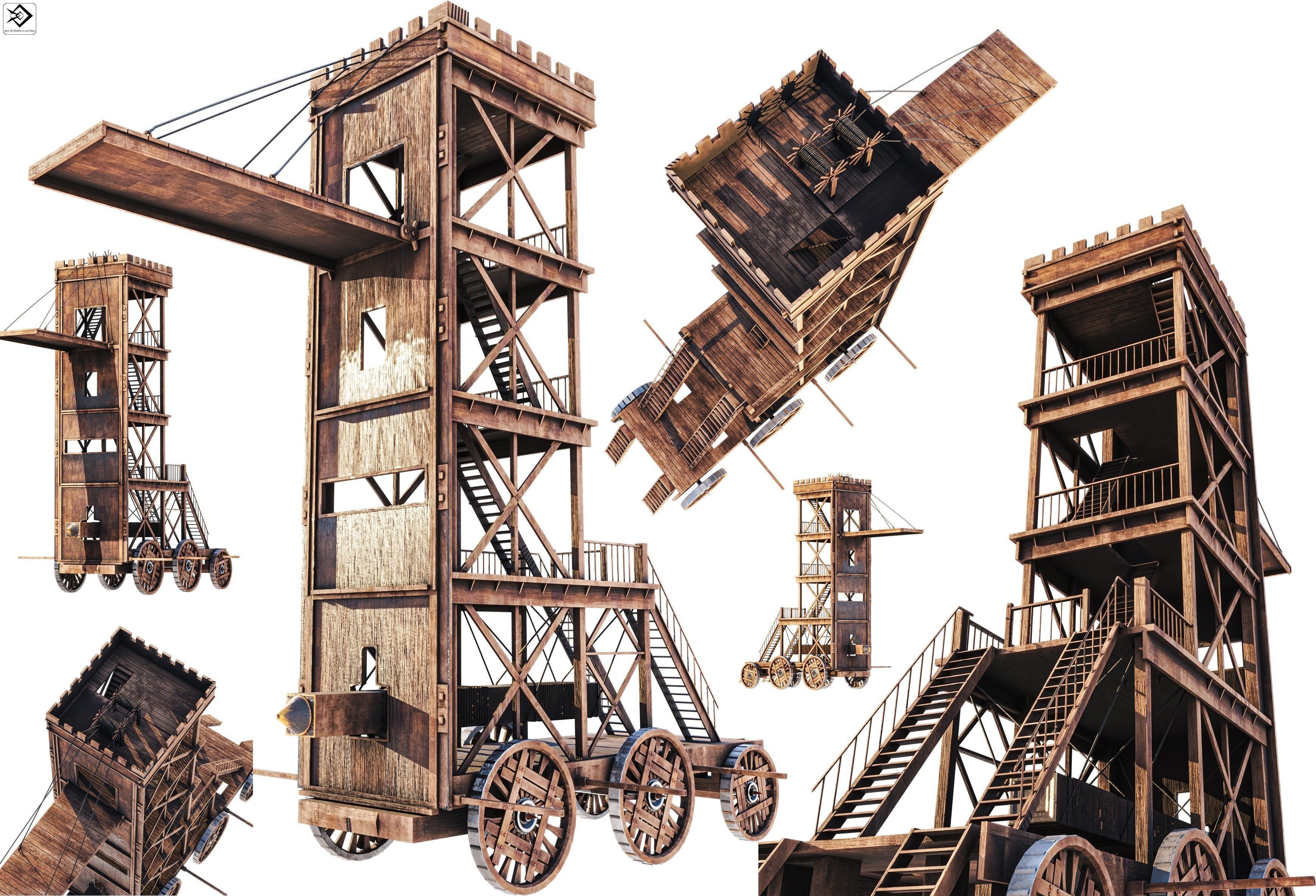 3D model Siege Tower VR / AR / low-poly | CGTrader