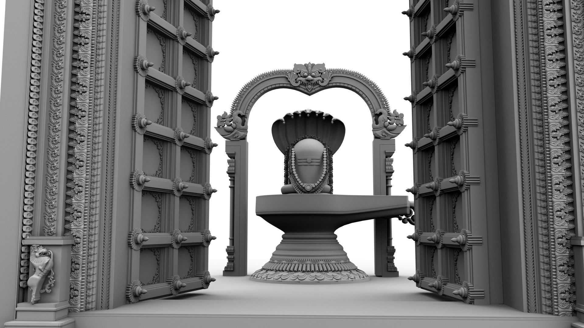 Lord Shiva temple interior 3D model | CGTrader