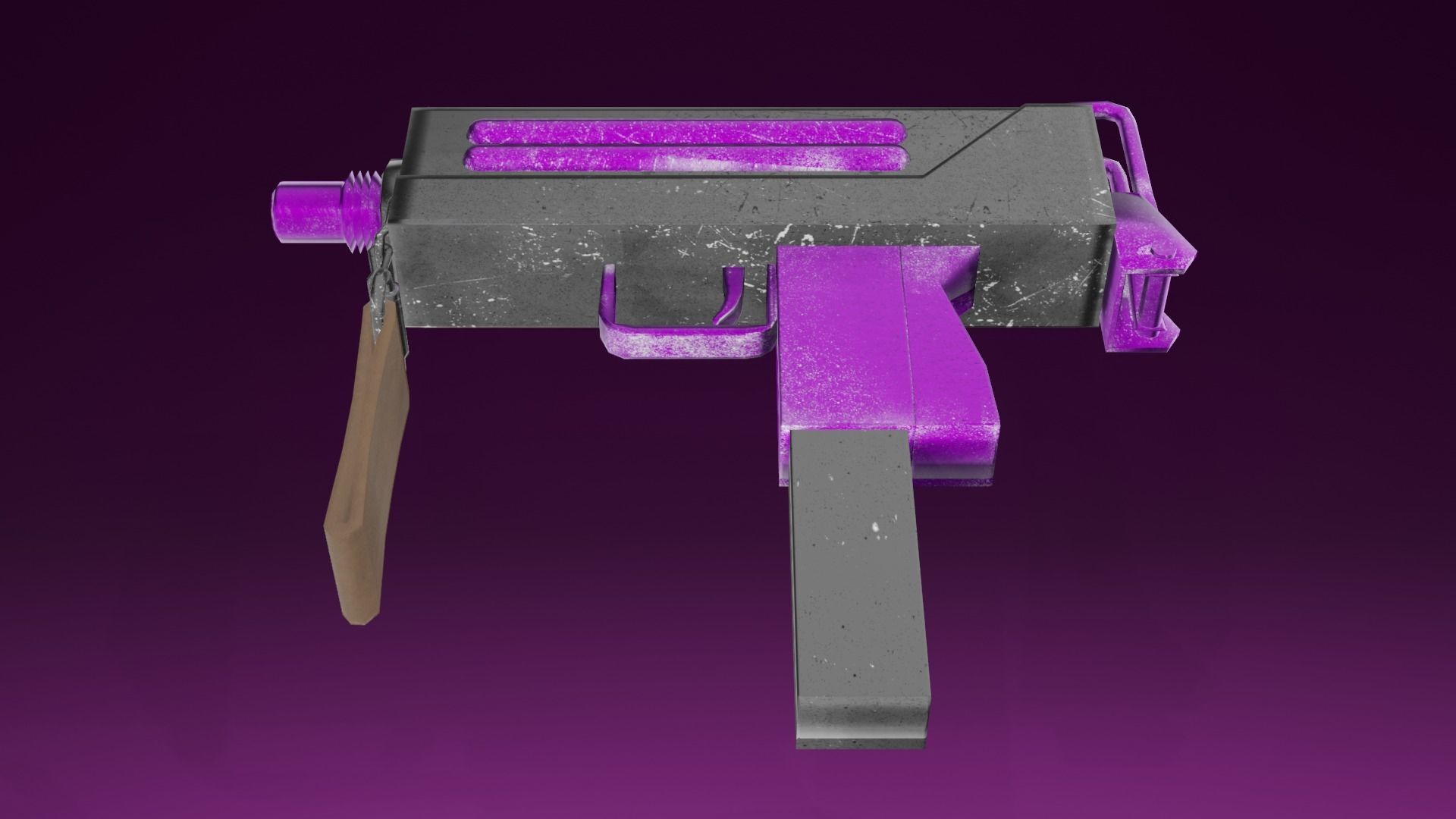 3D model Three stylized Mac-10 PBR game ready Low-poly 3D models VR ...
