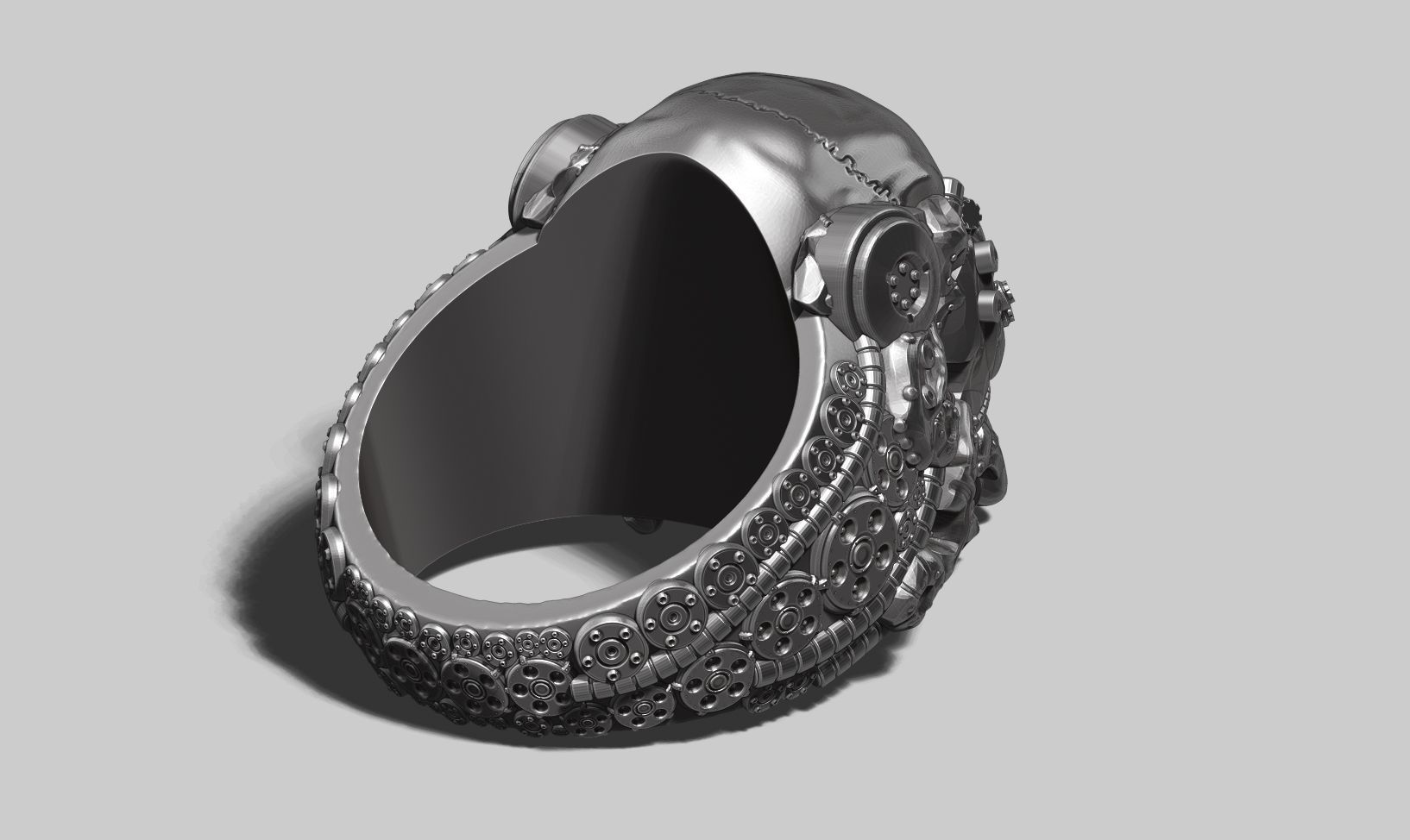 skull robotic ring a22 3d print model 3D model 3D printable | CGTrader